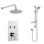 Stratia Twin Round Push Button Thermostatic Shower With Slide Rail Kit ...
